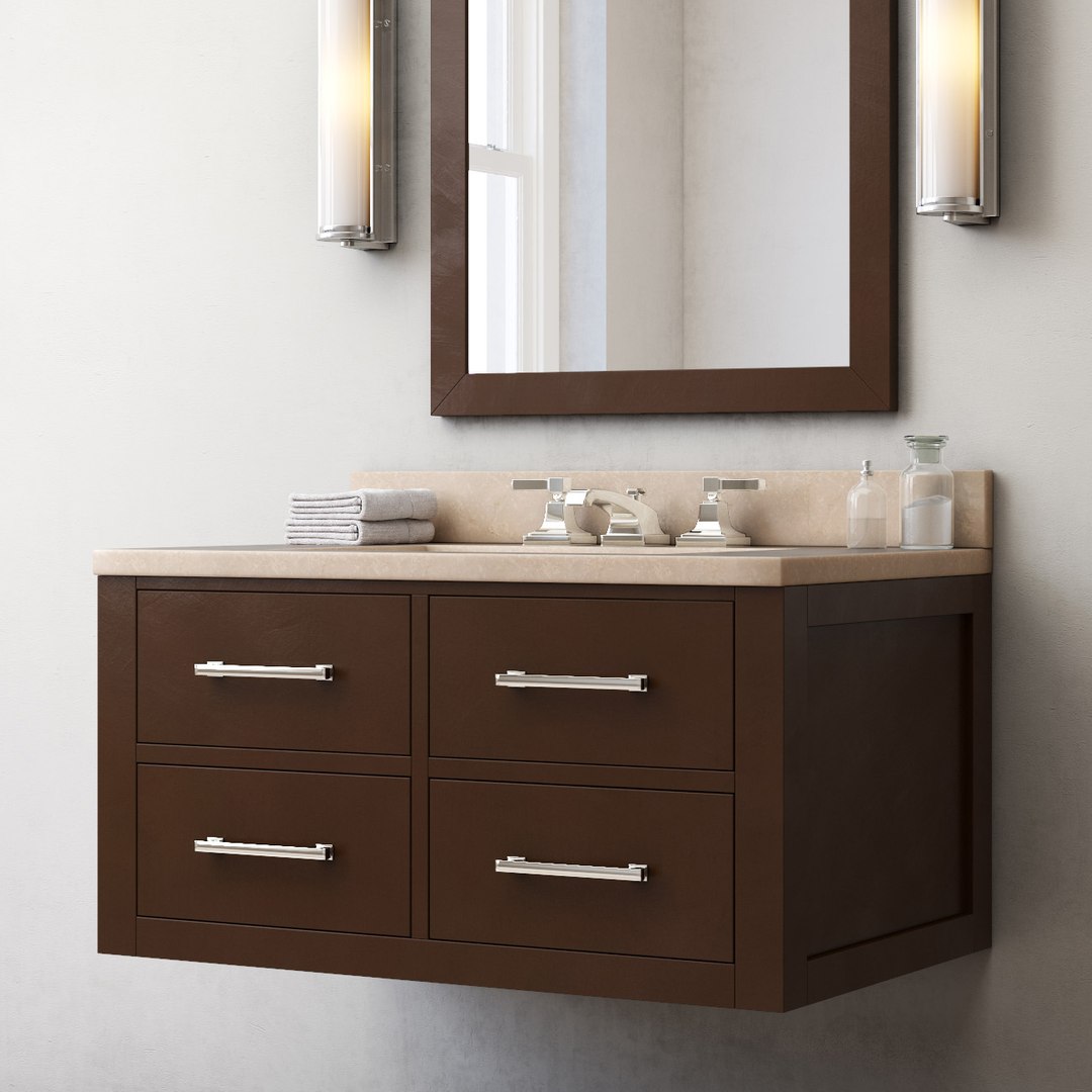 Hutton Single Floating Vanity 3d Model