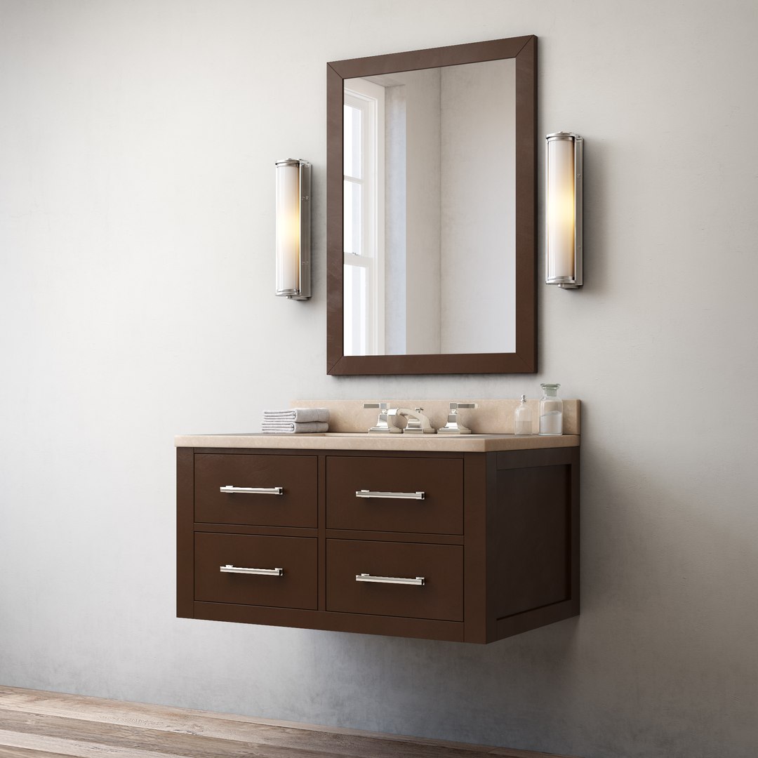Hutton Single Floating Vanity 3d Model