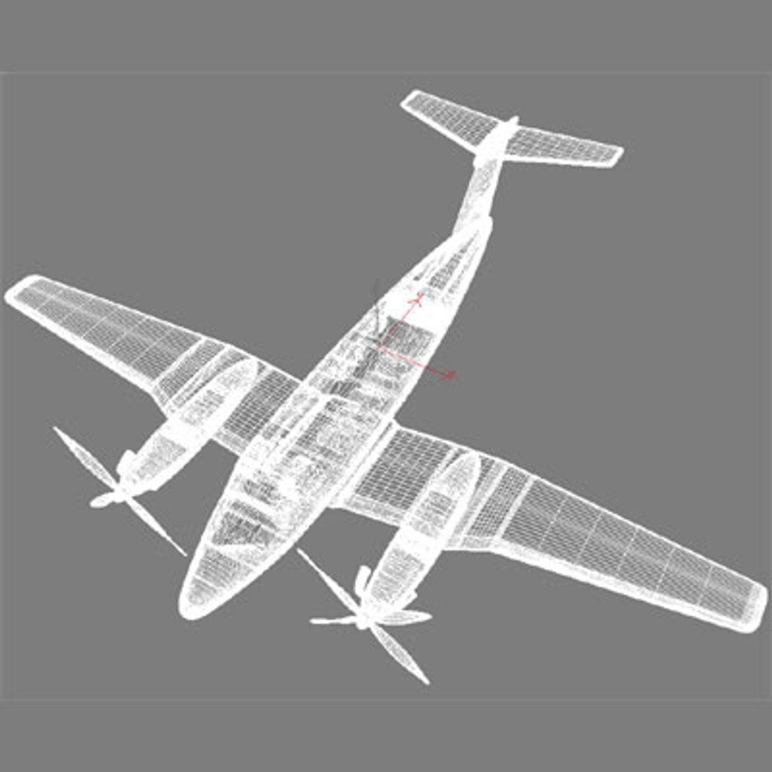 beechcraft king air b200 3d model