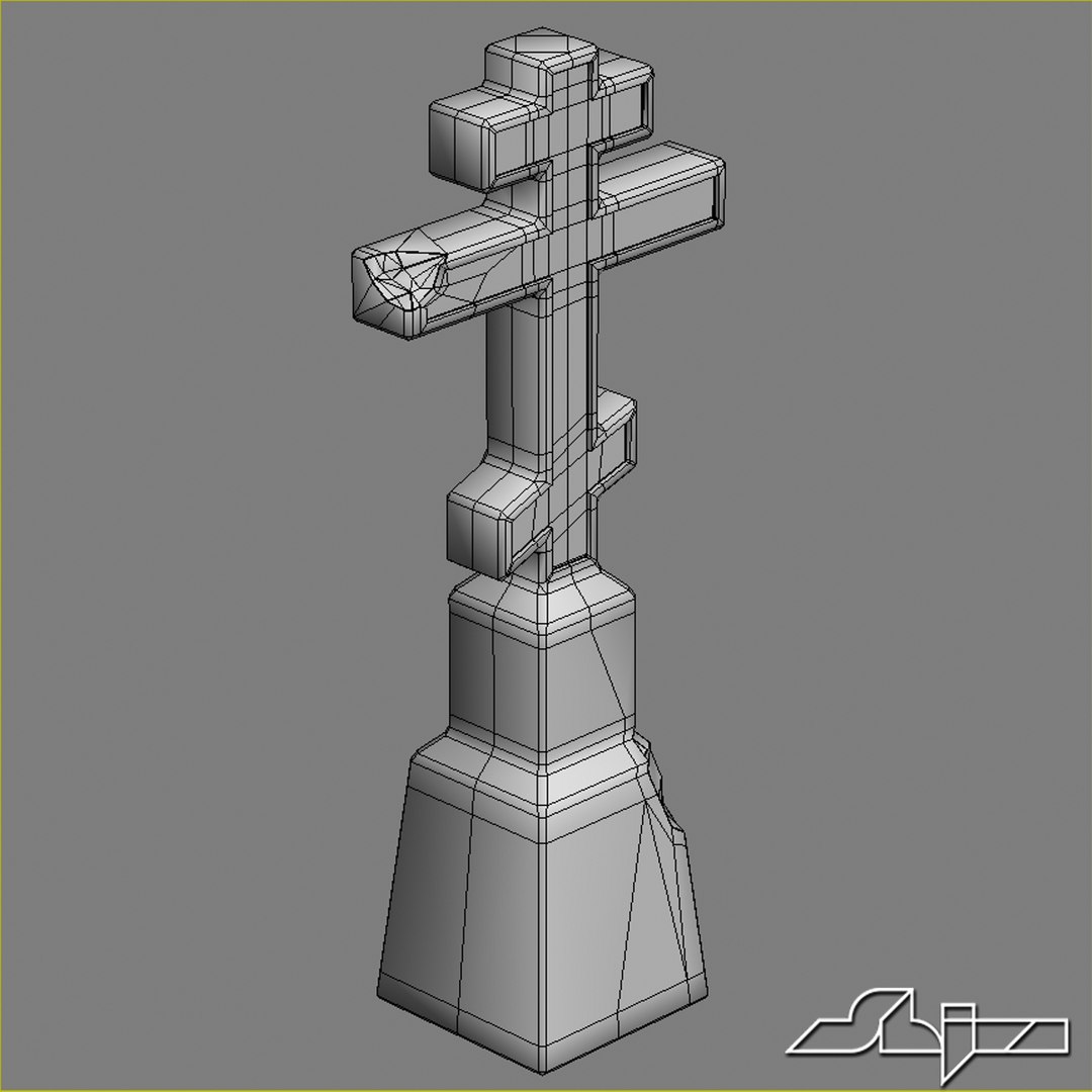 3d Model Cemetery Cross 1