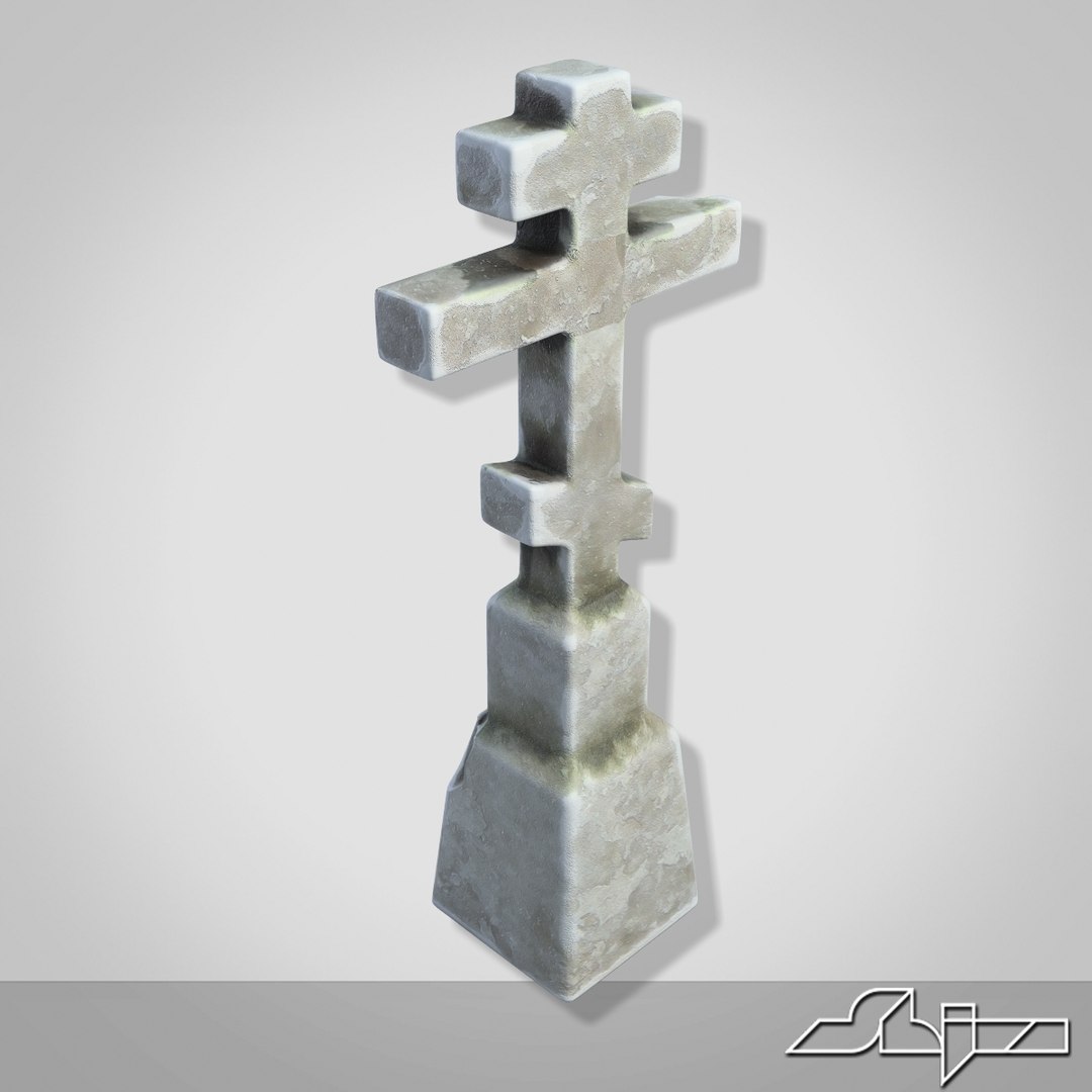 3d Model Cemetery Cross 1