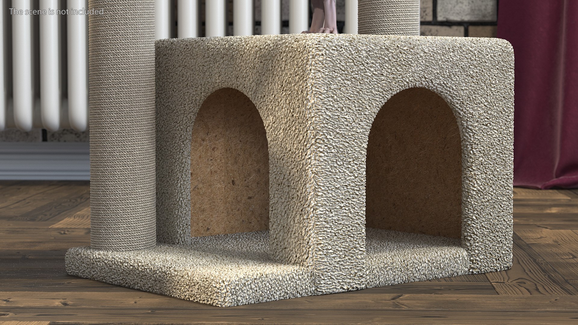 3D Model Cat Tree 3-Level With Cat - TurboSquid 1819412