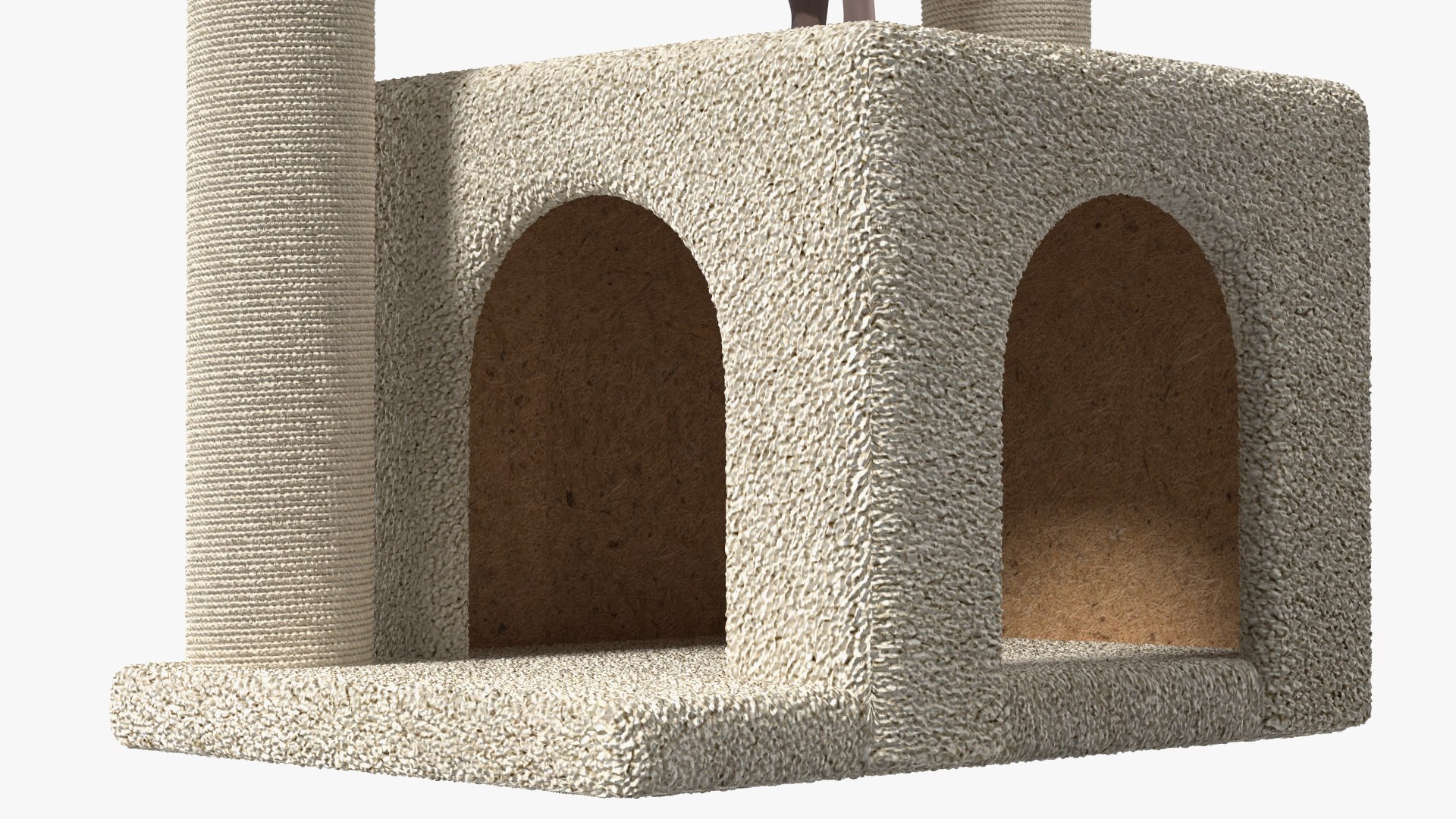 3D Model Cat Tree 3-Level With Cat - TurboSquid 1819412