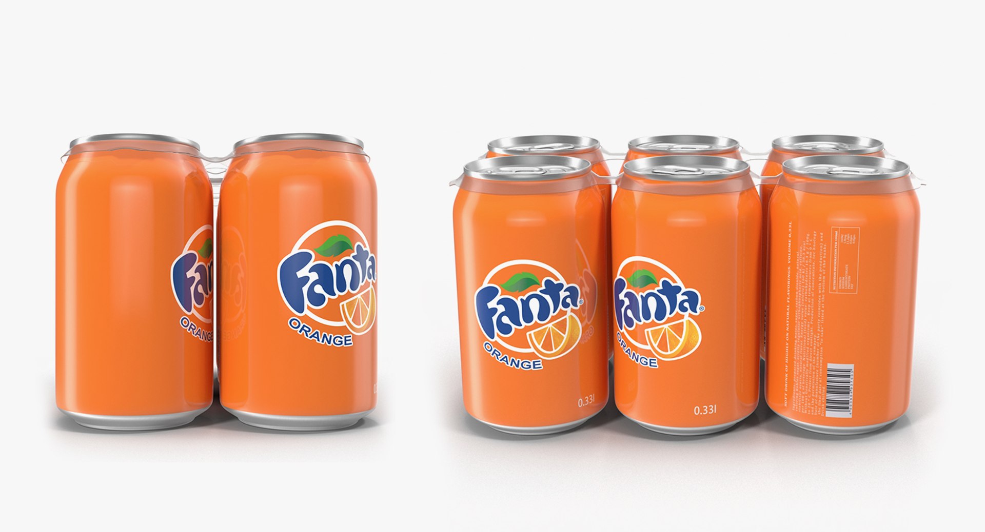 Fanta Bottles Packages Pack 3D Model - TurboSquid 1459663