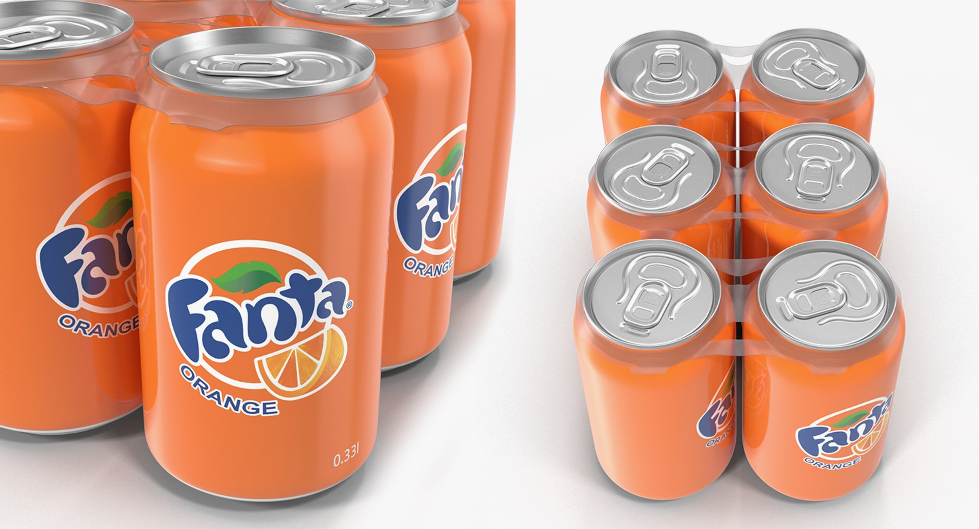 Fanta Bottles Packages Pack 3D Model - TurboSquid 1459663