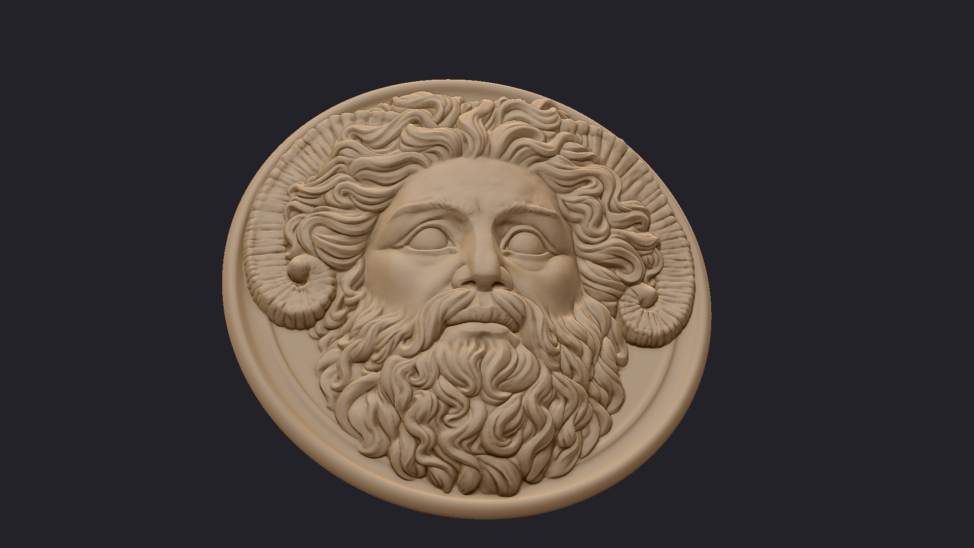 3D Model Roman Greek Zeus Sculptural Wall Relief Plaque - TurboSquid ...