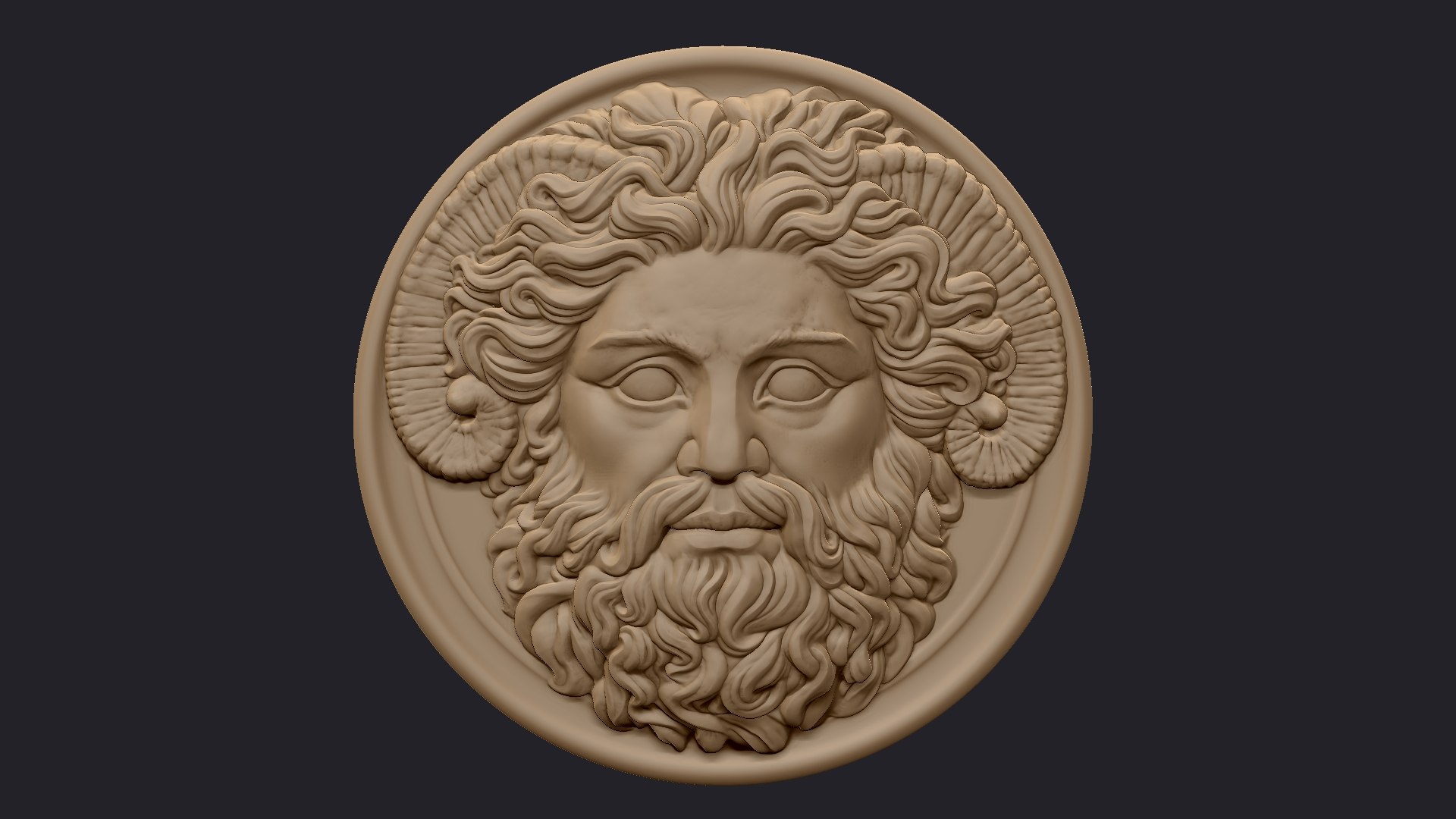 3D Model Roman Greek Zeus Sculptural Wall Relief Plaque - TurboSquid ...
