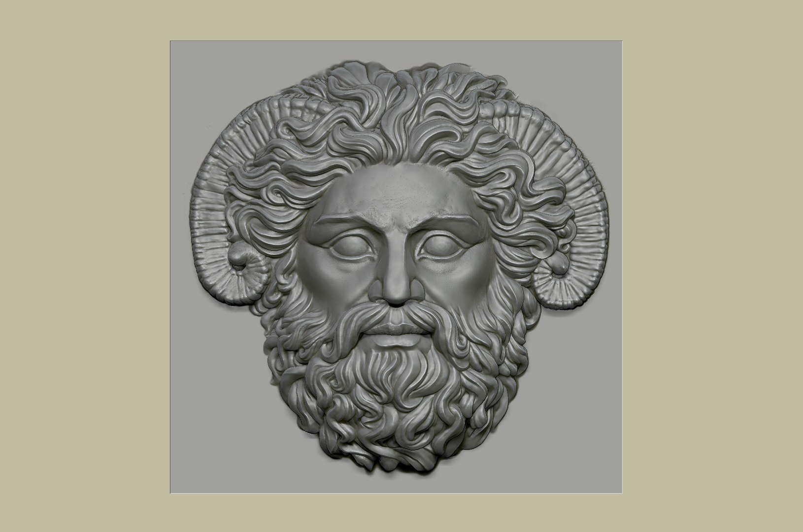 3D Model Roman Greek Zeus Sculptural Wall Relief Plaque - TurboSquid ...