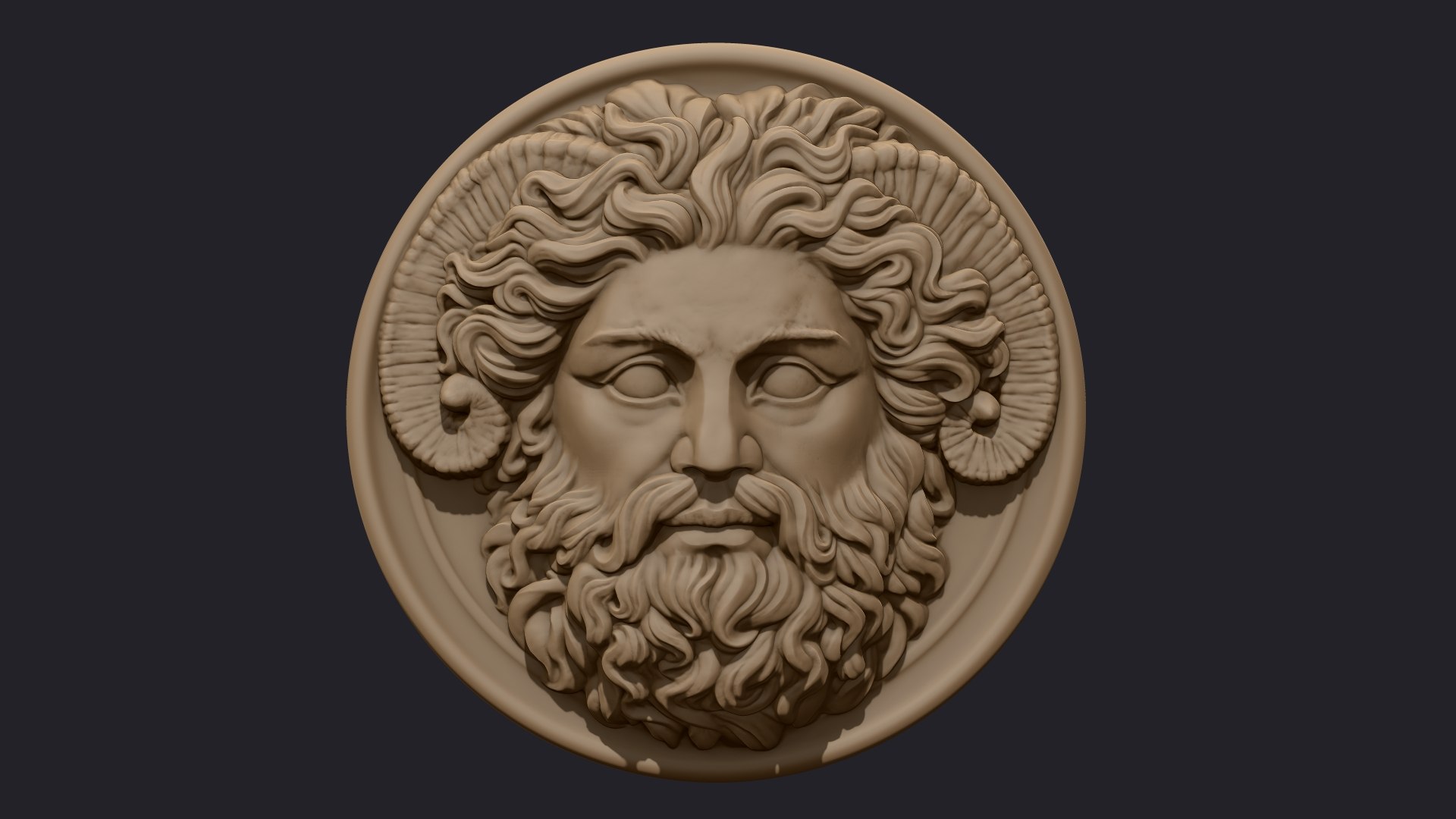 3D Model Roman Greek Zeus Sculptural Wall Relief Plaque - TurboSquid ...