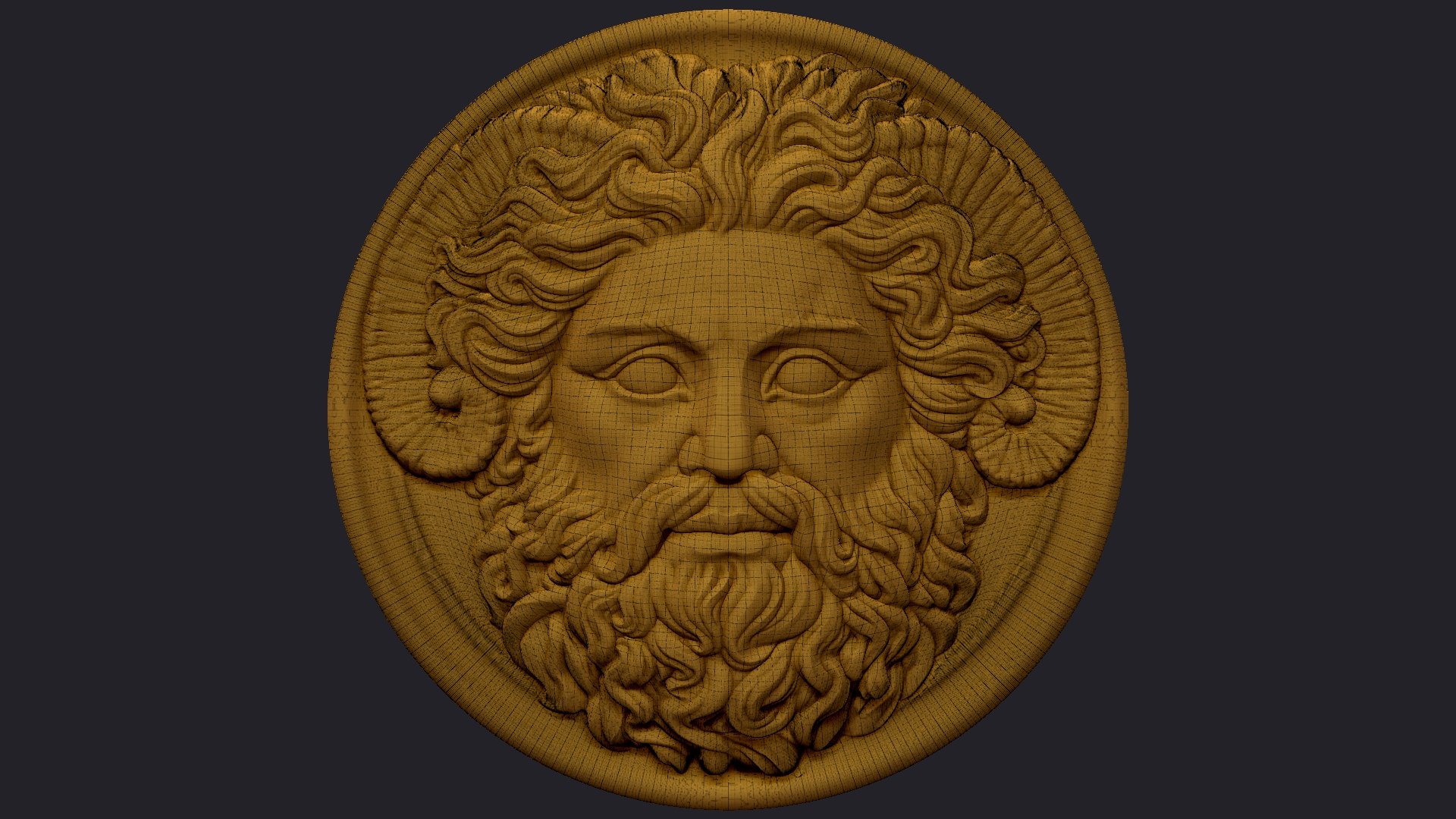 3D Model Roman Greek Zeus Sculptural Wall Relief Plaque - TurboSquid ...