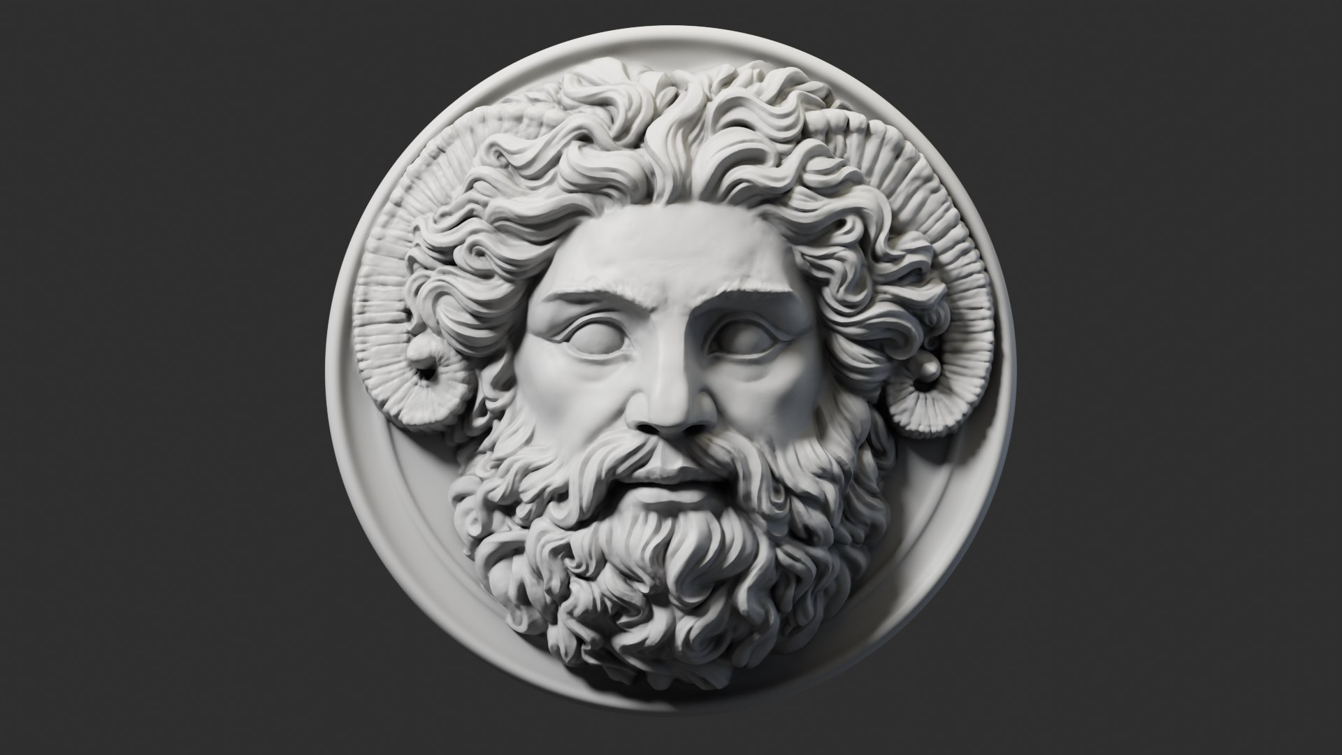 3D Model Roman Greek Zeus Sculptural Wall Relief Plaque - TurboSquid ...