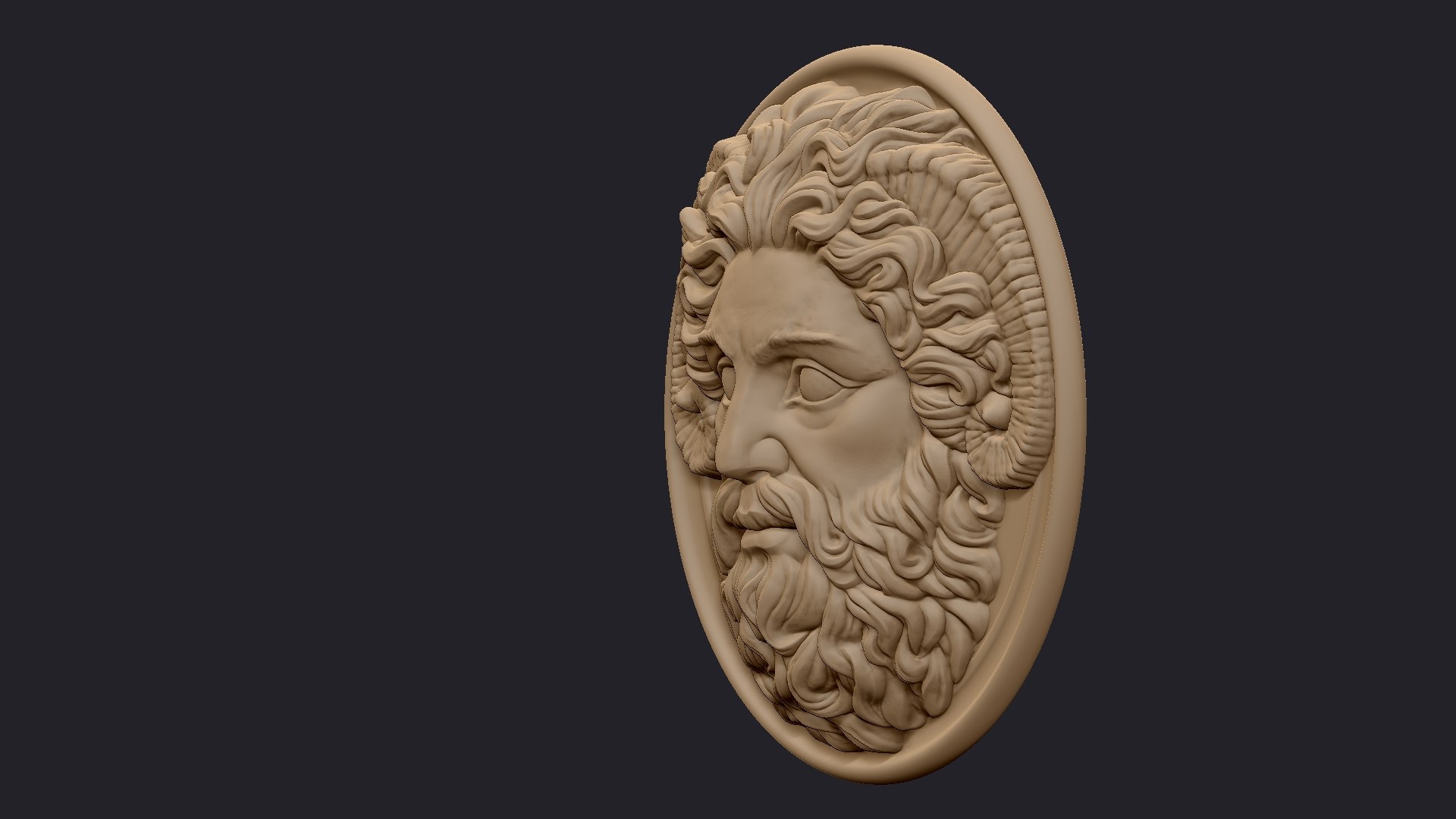 3D Model Roman Greek Zeus Sculptural Wall Relief Plaque - TurboSquid ...
