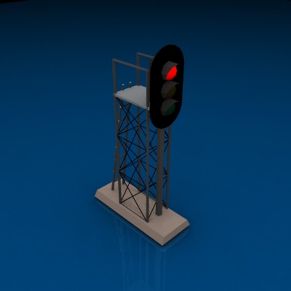 3 light vertical signal 3d model