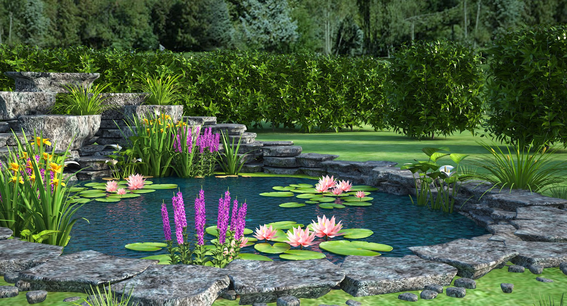 Pond 3D Model - TurboSquid 1278926