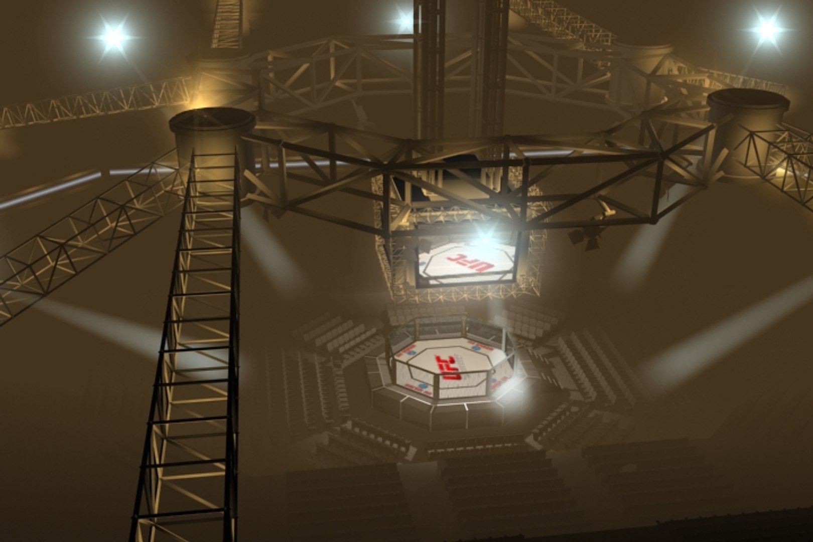 Octagon Arena Ufc Fighting 3d Model