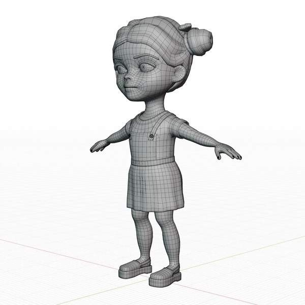 3d Model Girl Brunette In Blue Sundress Turbosquid 1972511