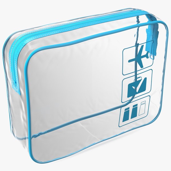 Clear Travel Toiletry Bag Blue 3D model - TurboSquid 1832848