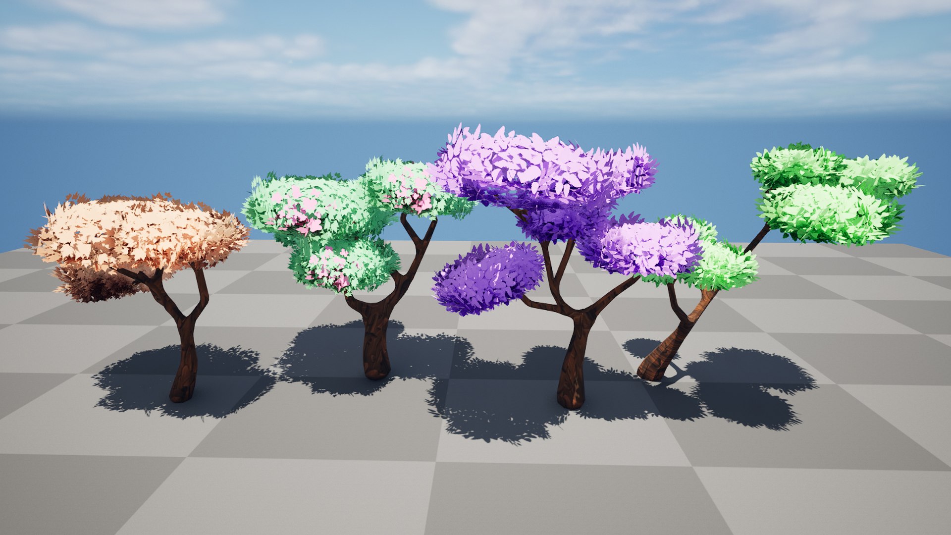 3D Colorful And Flowering Stylized Trees - TurboSquid 2111230