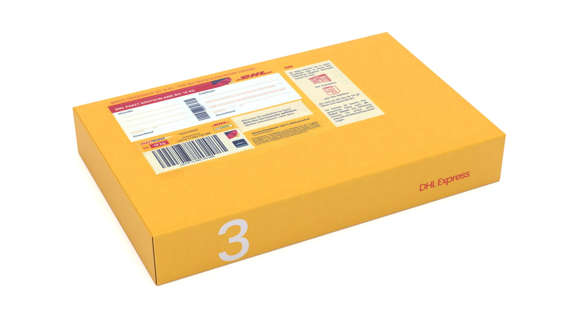Cardboard Packaging Box DHL 3D Model - TurboSquid 2319441