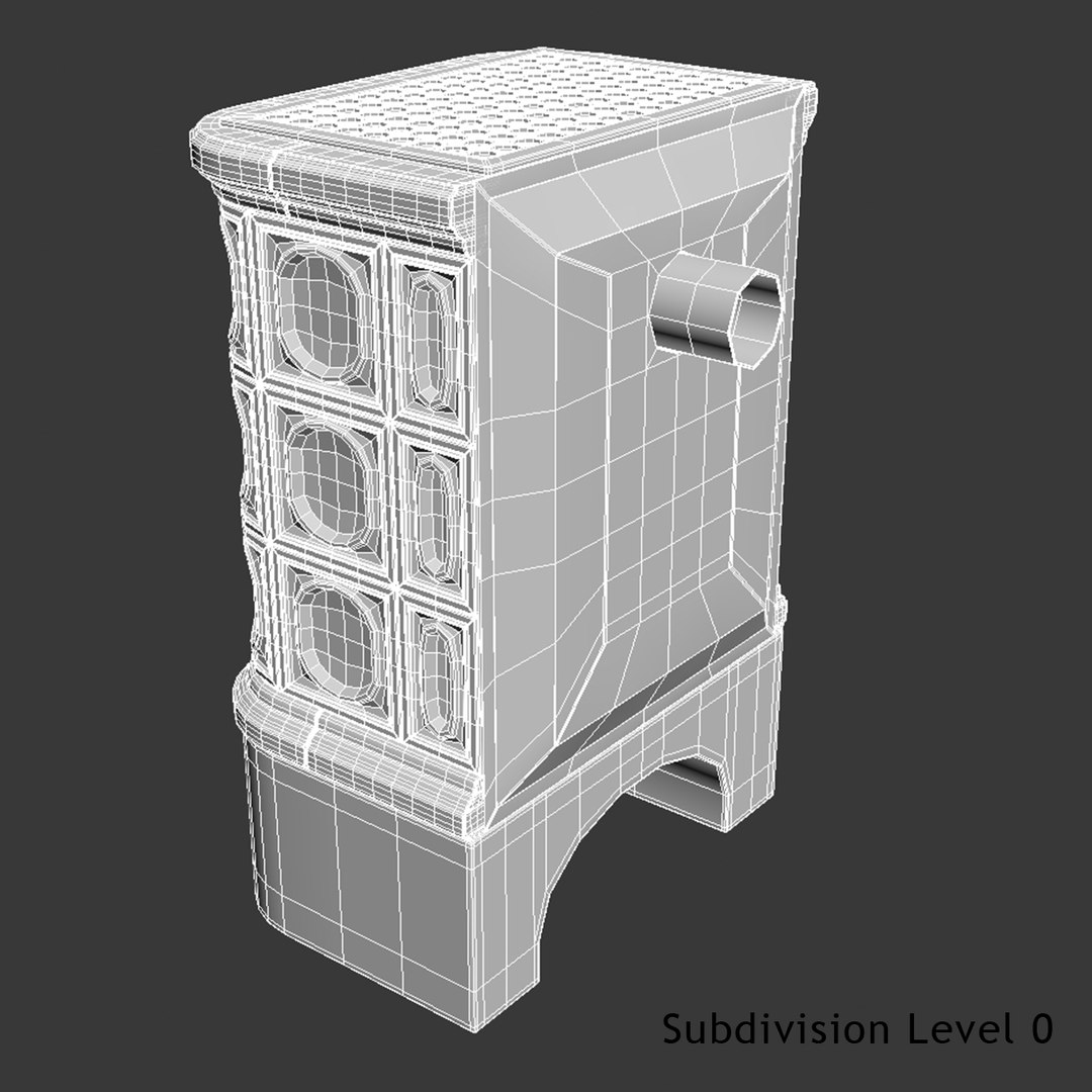 Realistic Rustic Tile Fireplace 3d 3ds