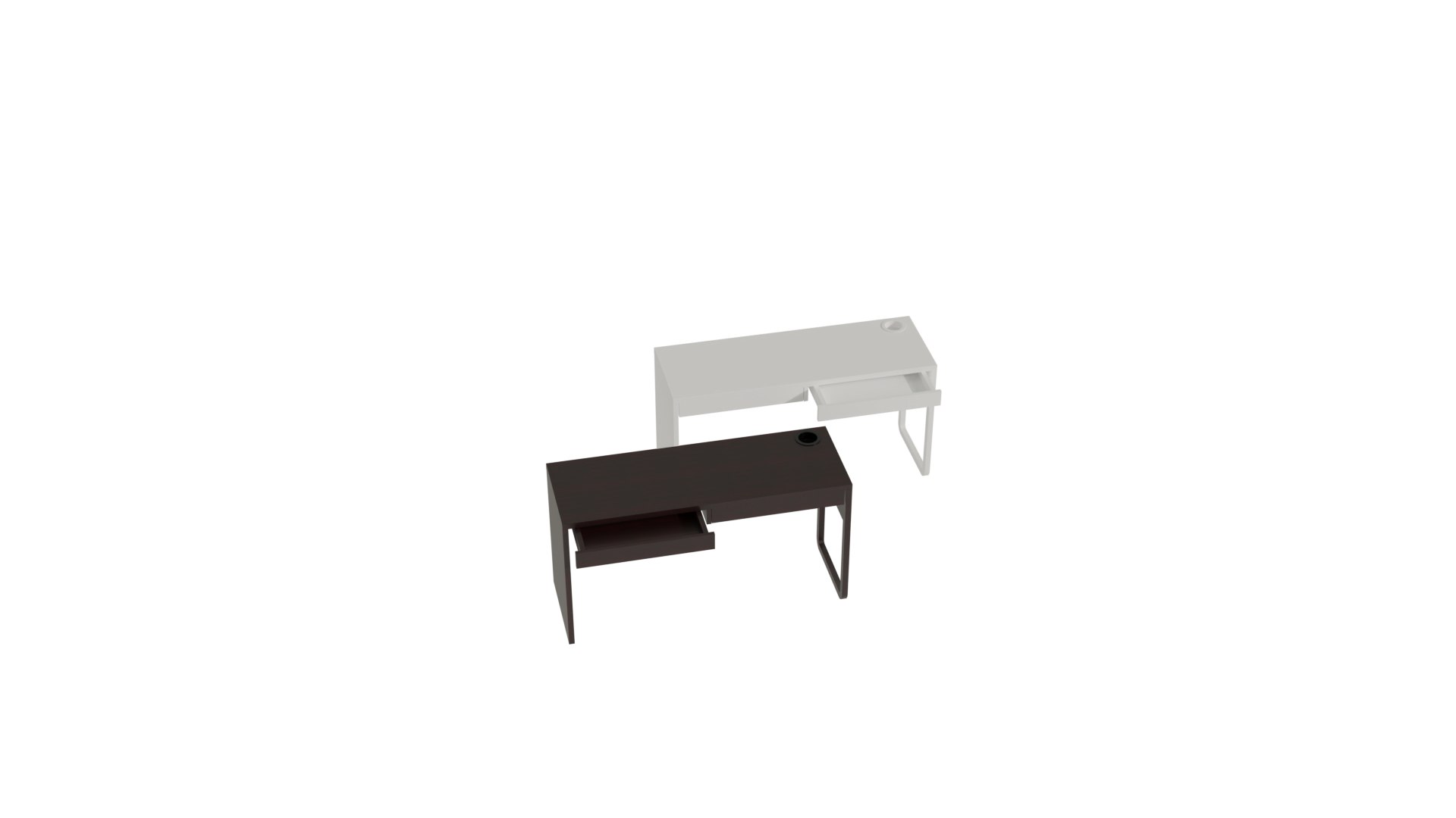 3D MIKE desk 142x50 cm white model - TurboSquid 2059556