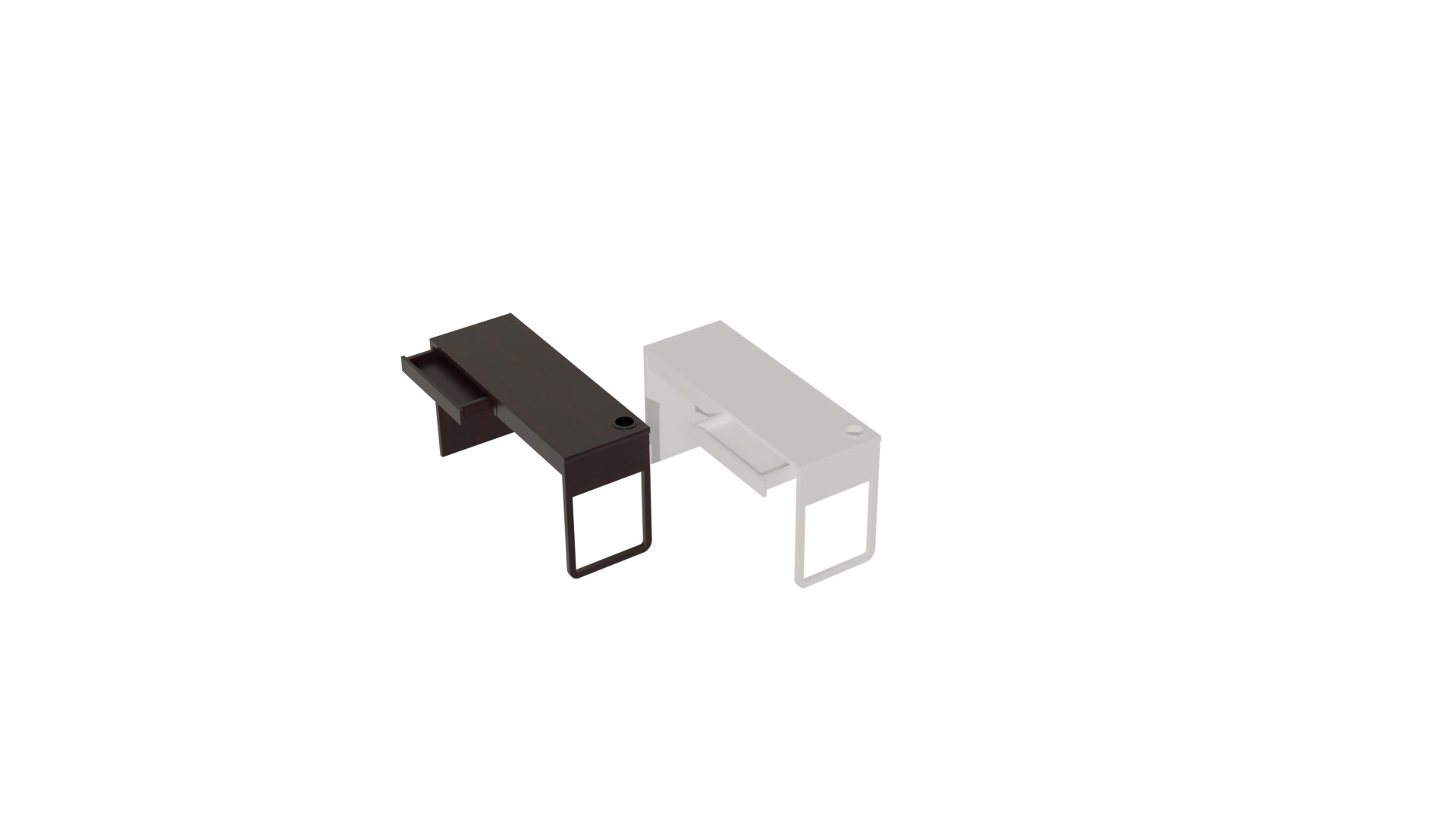 3D MIKE desk 142x50 cm white model - TurboSquid 2059556