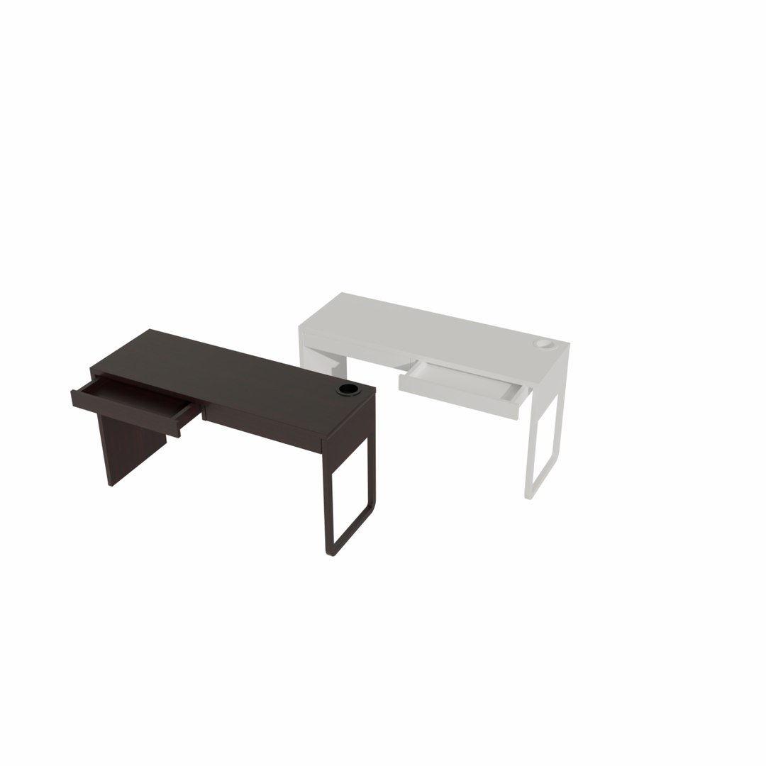 3D MIKE desk 142x50 cm white model - TurboSquid 2059556