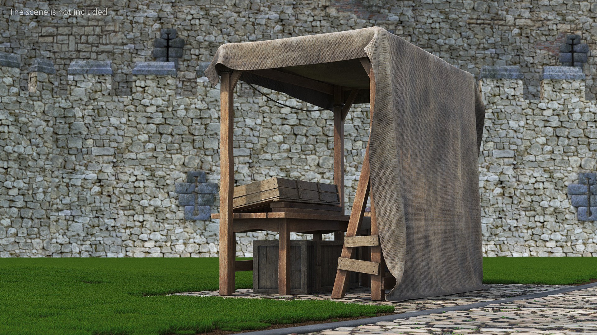 Medieval Market Stand With Barrels 3D Model - TurboSquid 2221533