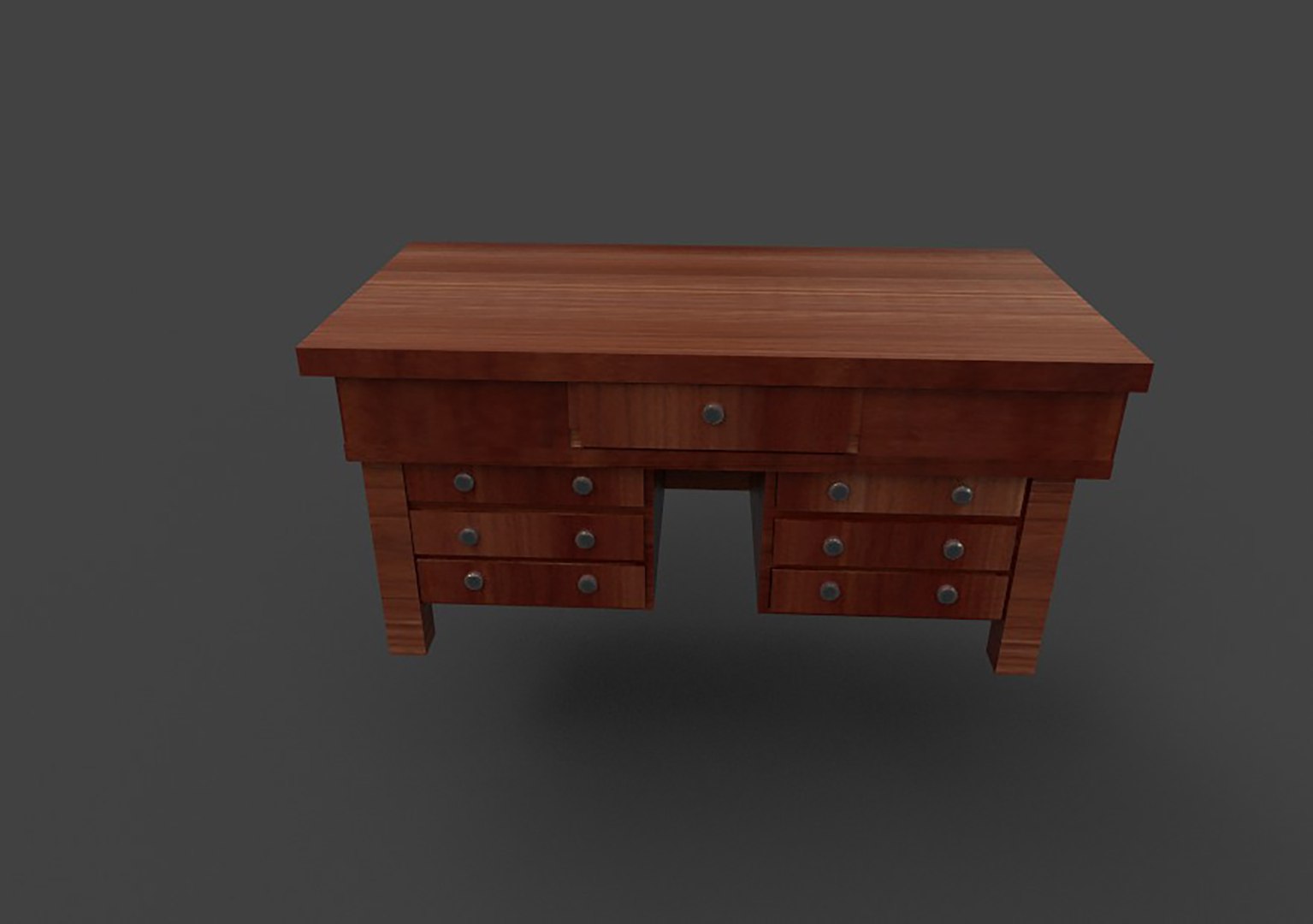 3D Vintage Office Desk model - TurboSquid 1888598