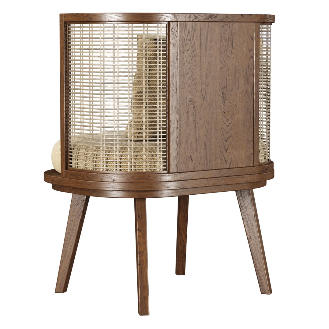 3D Model Noa Wooden Rattan Restaurant Chair NR51 By Bpoint Design ...