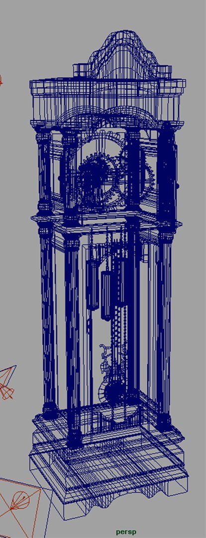 grandfather clock 3d ma