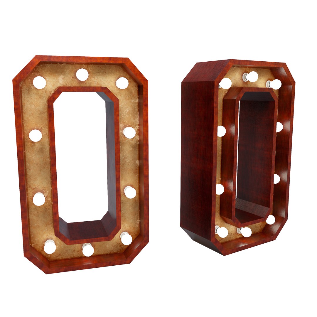 Marquee Number Zero Led Wooden Glow Sign 3dmodel 3D Model - TurboSquid ...