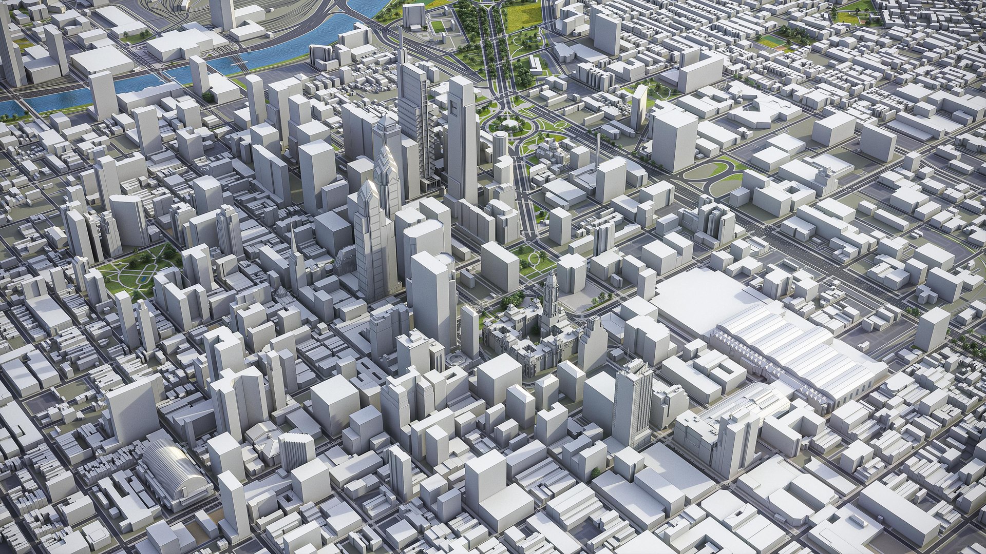 3D City Philadelphia Surrounding Area - TurboSquid 1404117