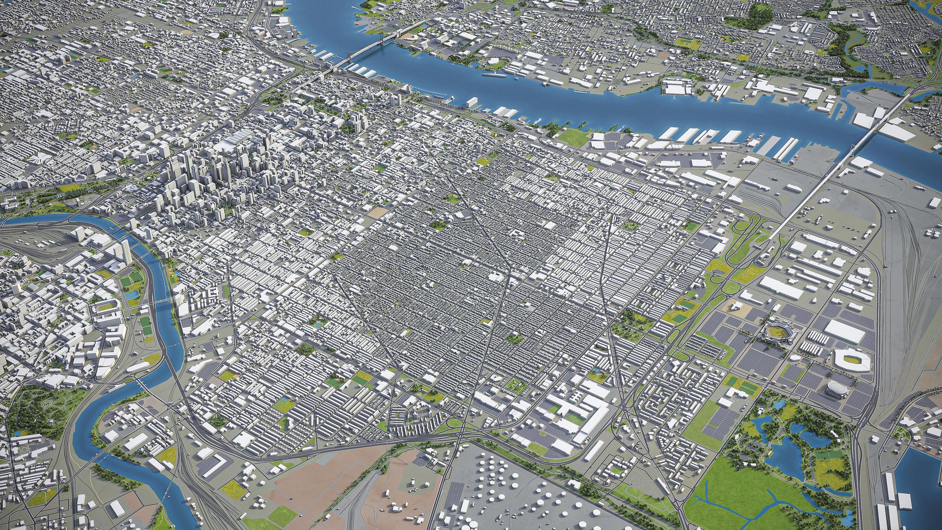 3D City Philadelphia Surrounding Area - TurboSquid 1404117