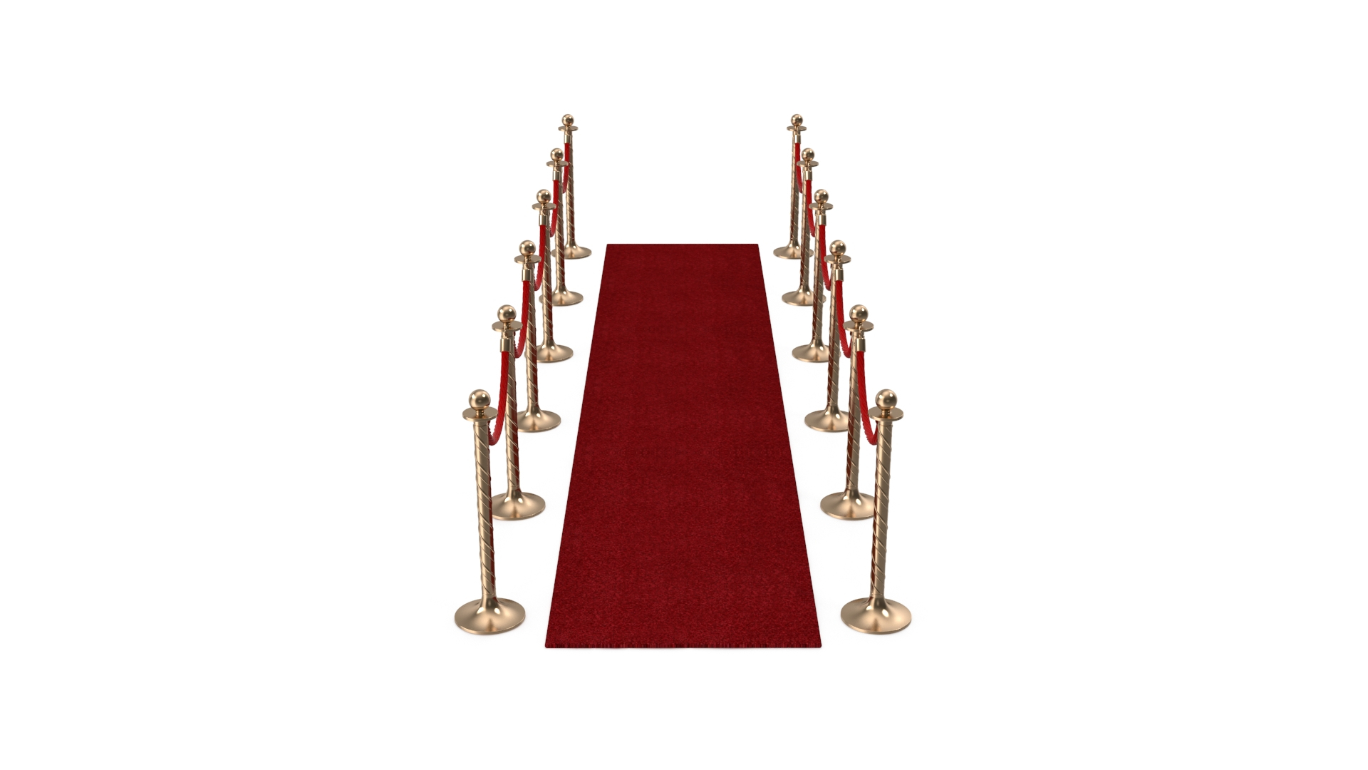 Red Carpet Velvet Ropes And Stanchions Model - TurboSquid 2029396