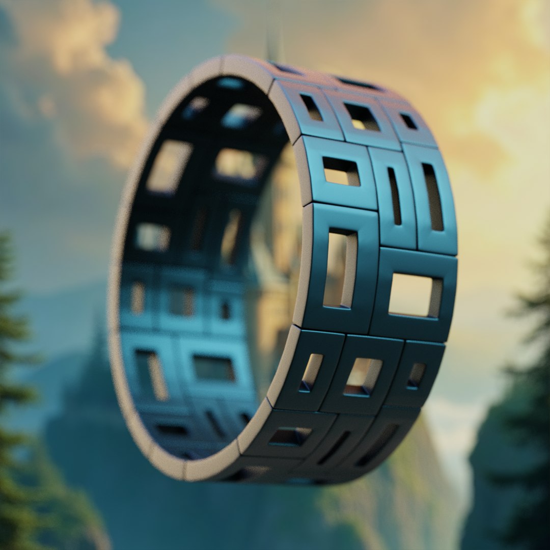 3D Modern Geometric Cutout Ring 36 - TurboSquid 2376339