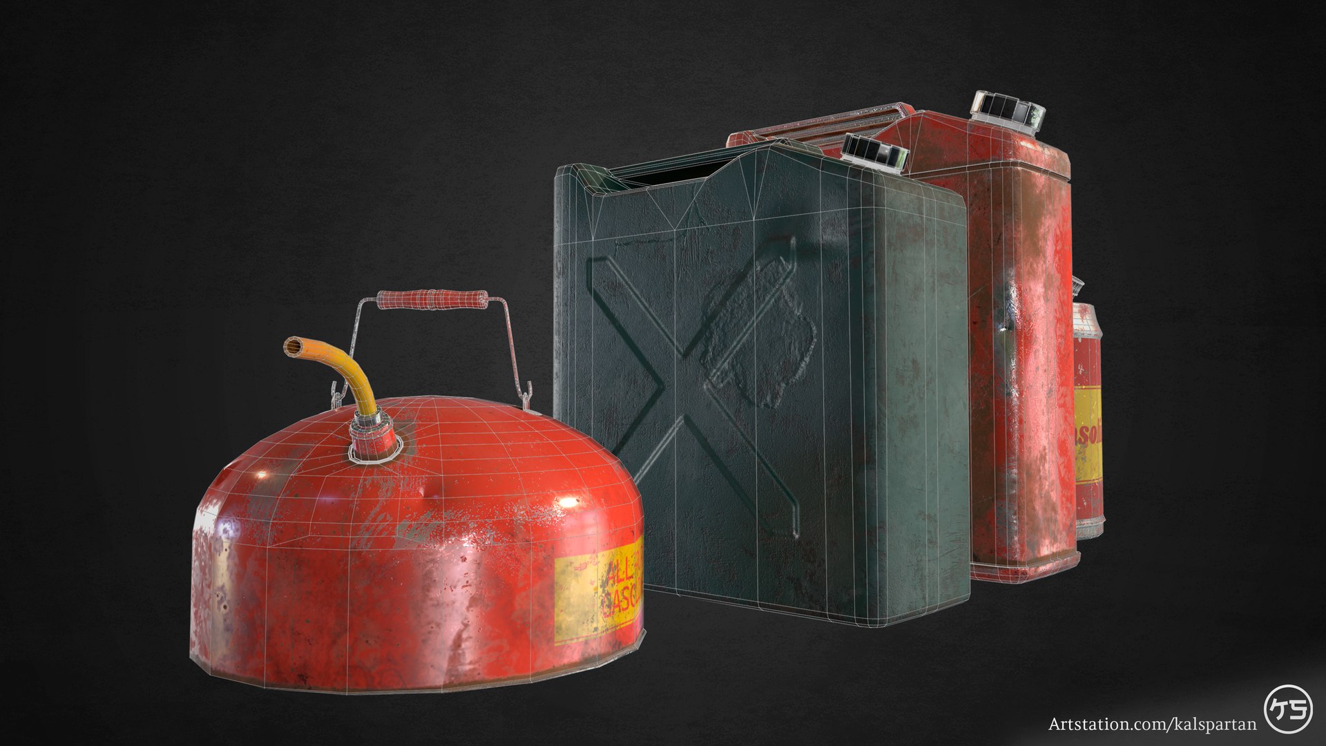 Gasoline Cans Set Game Ready Prop 3D Model - TurboSquid 2188330