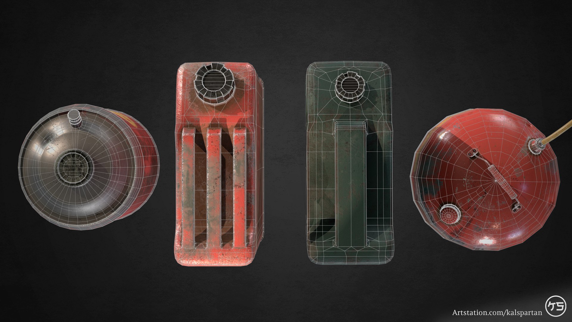 Gasoline Cans Set Game Ready Prop 3D Model - TurboSquid 2188330