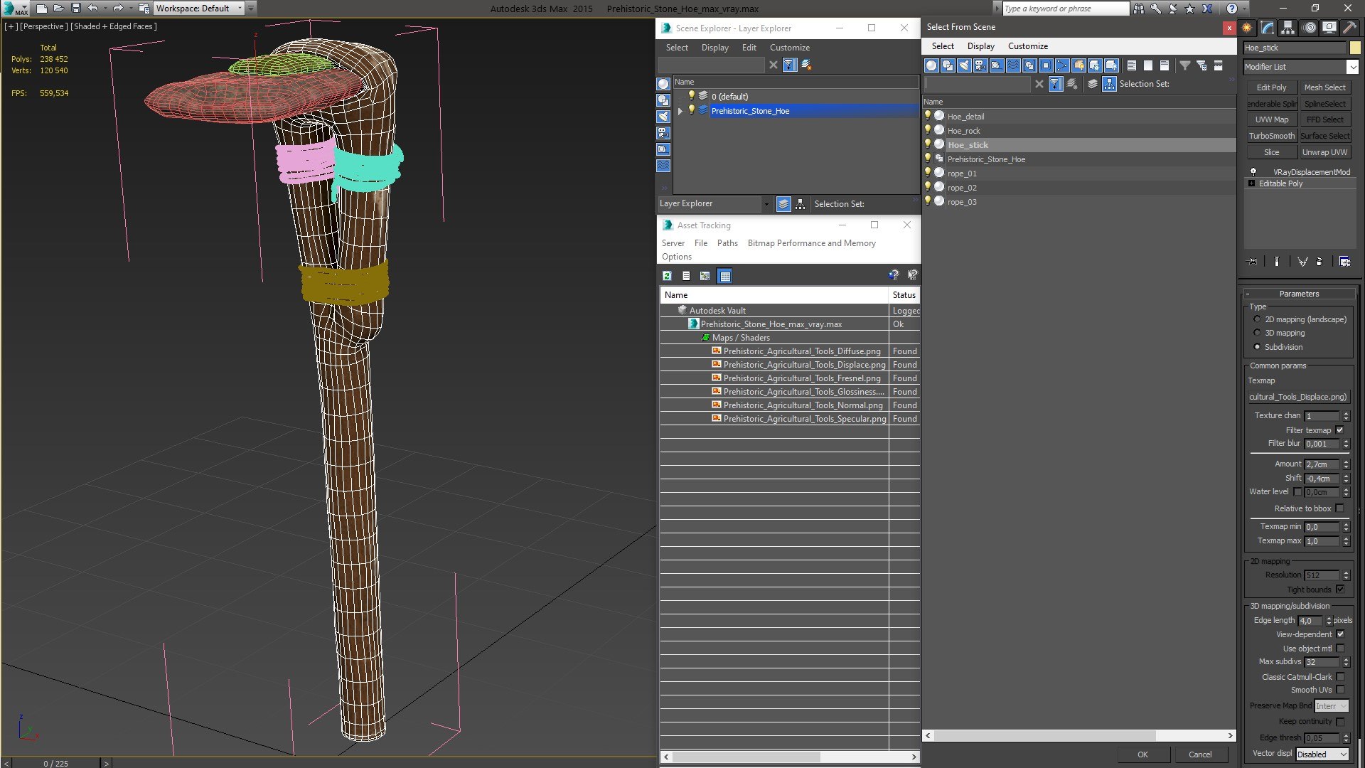 Prehistoric Stone Hoe 3D - TurboSquid 1729566