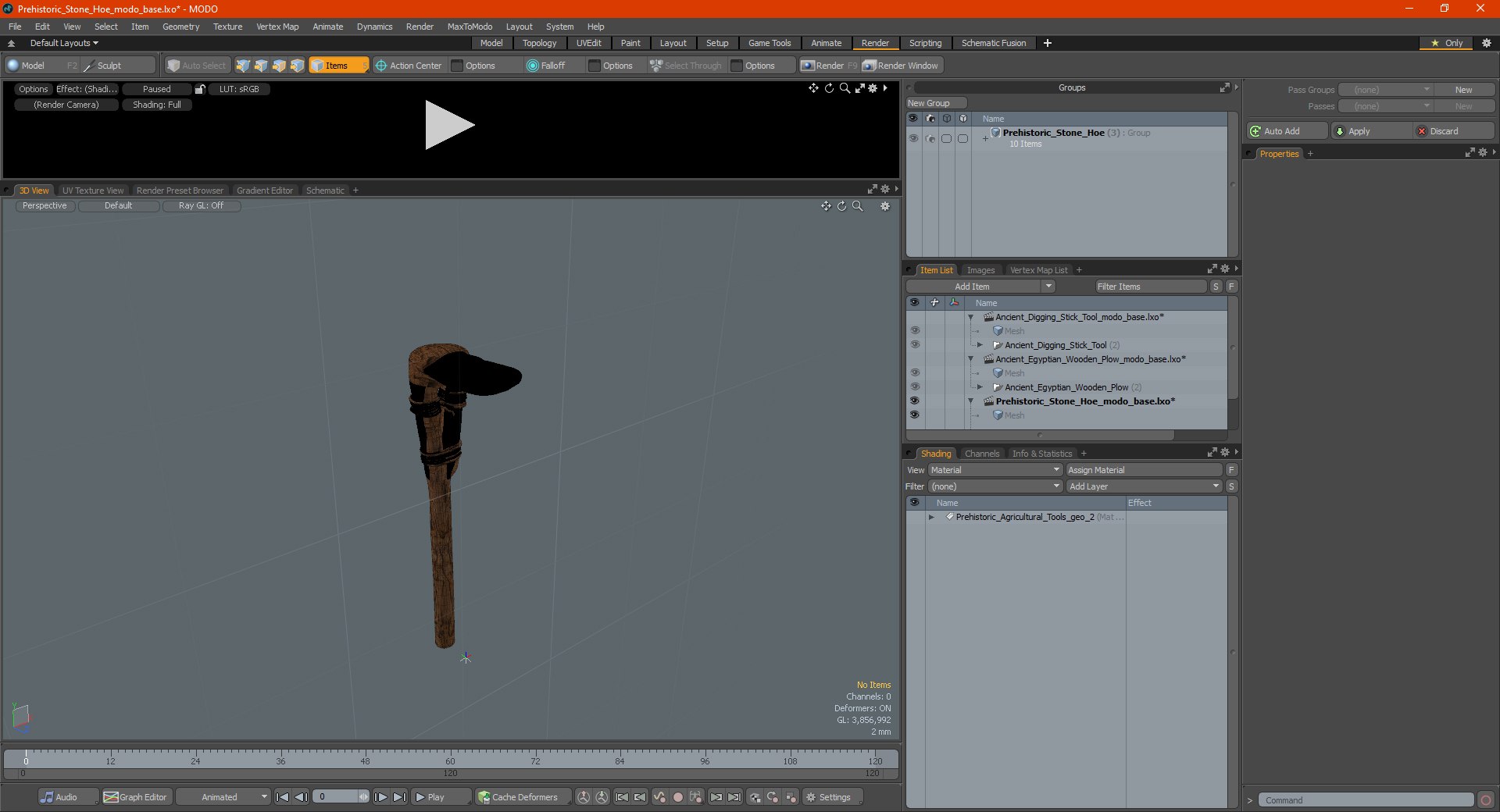 Prehistoric Stone Hoe 3D - TurboSquid 1729566