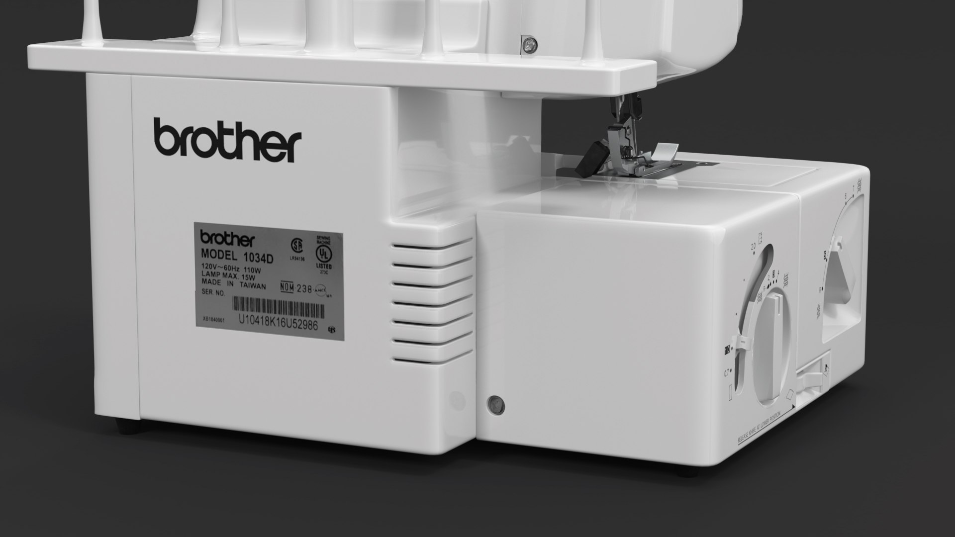 Household Overlock Machine Brother 1034D 3D Model - TurboSquid 2093130