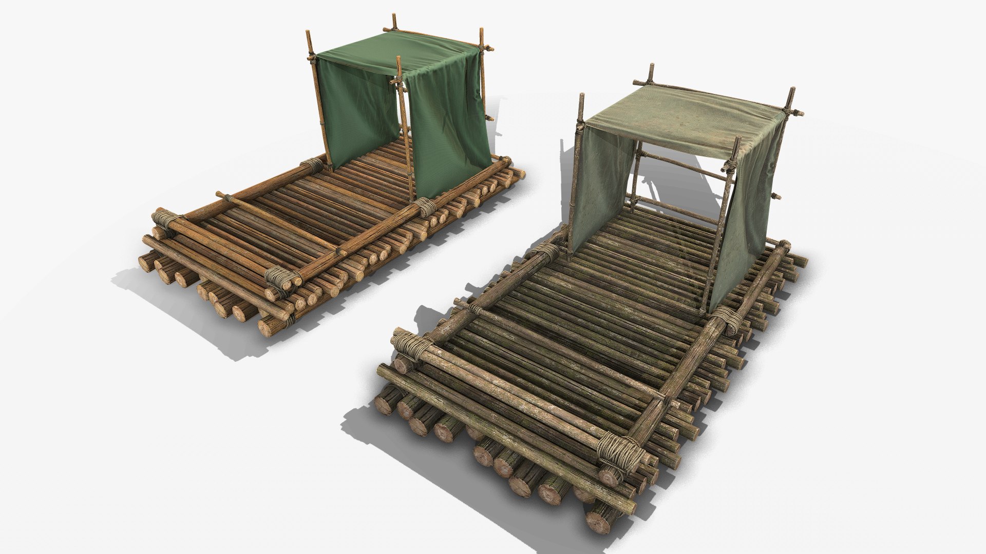 3D model PBR Wooden Raft 2 - TurboSquid 1746607