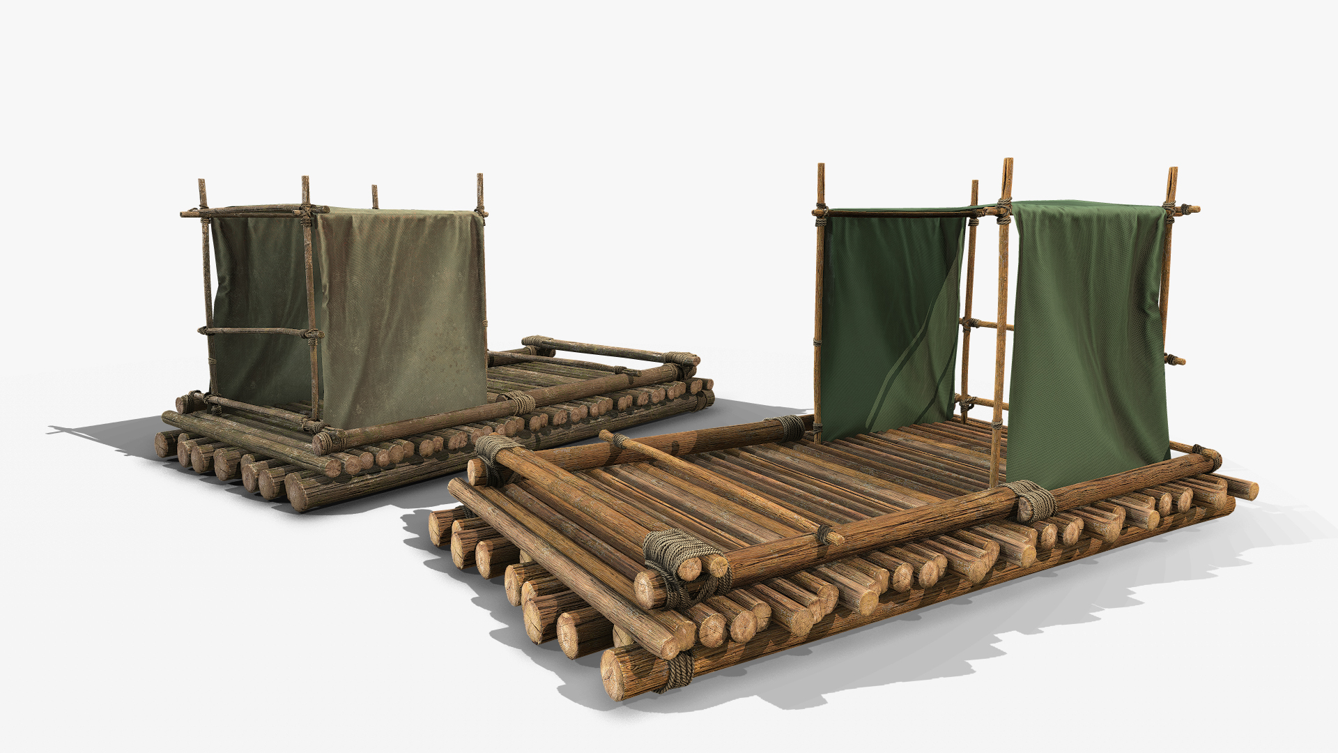 3D model PBR Wooden Raft 2 - TurboSquid 1746607