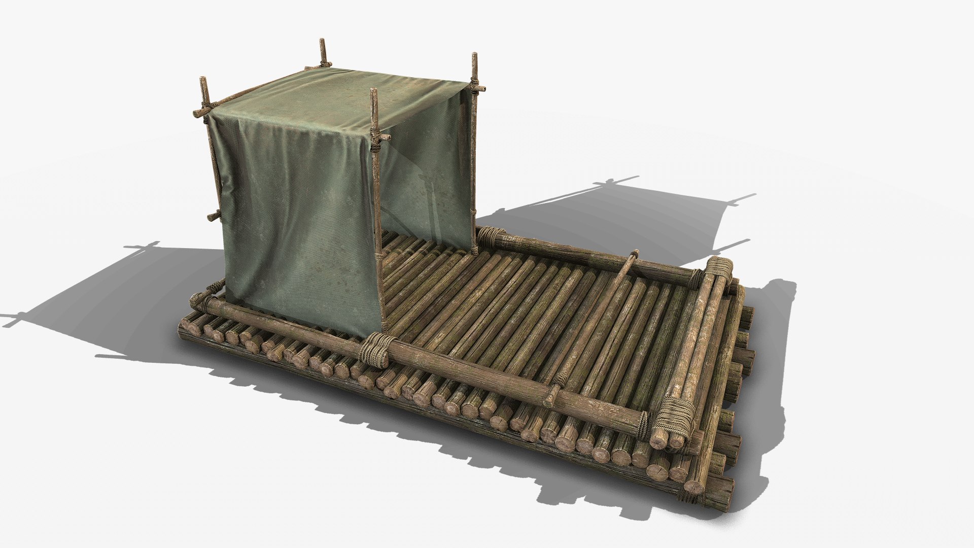 3D model PBR Wooden Raft 2 - TurboSquid 1746607