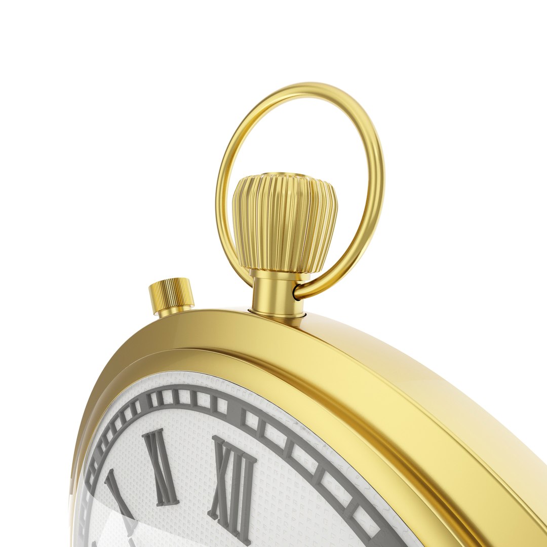 3d Model Golden Pocket Watch