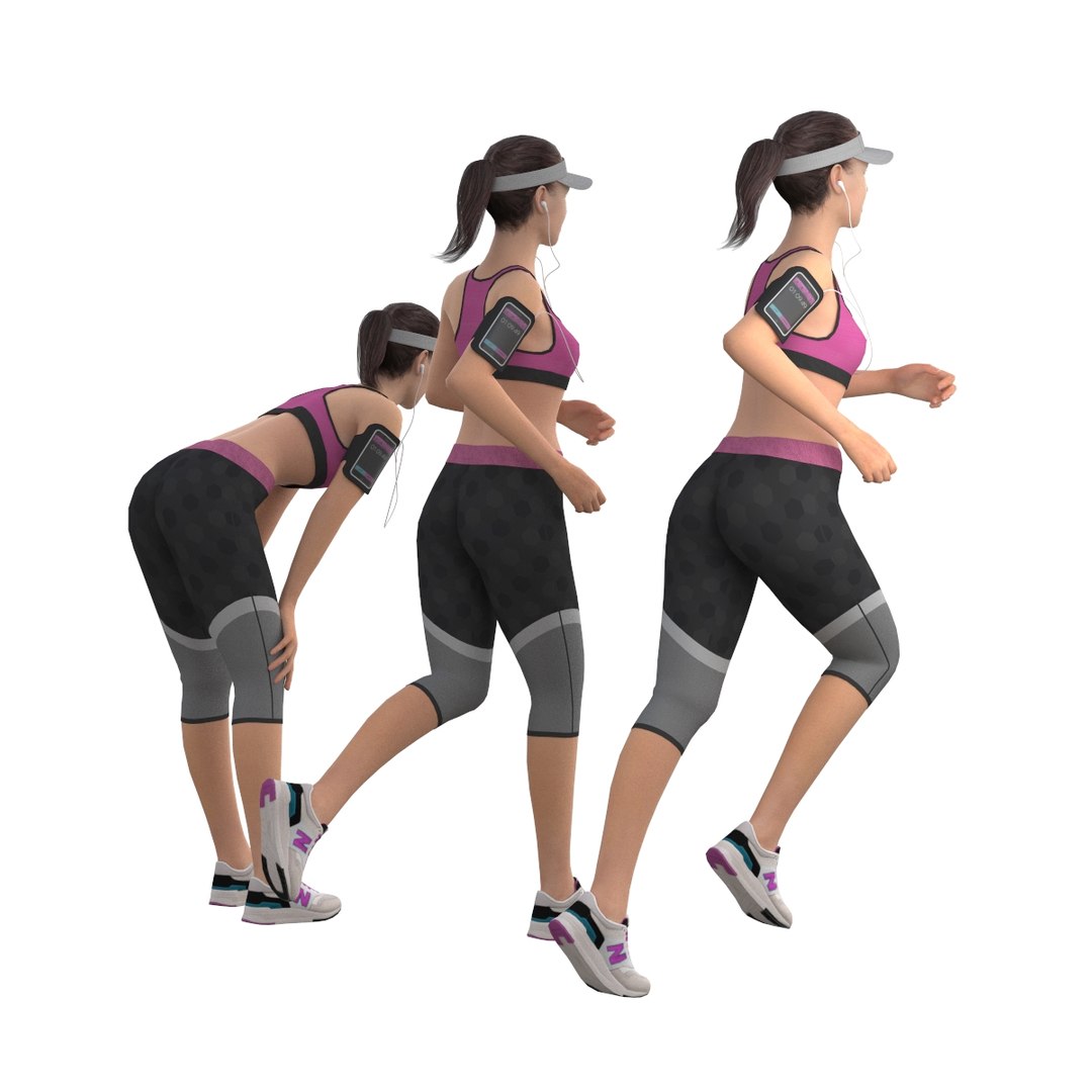 Running Jogging Girl 3D - TurboSquid 1468906