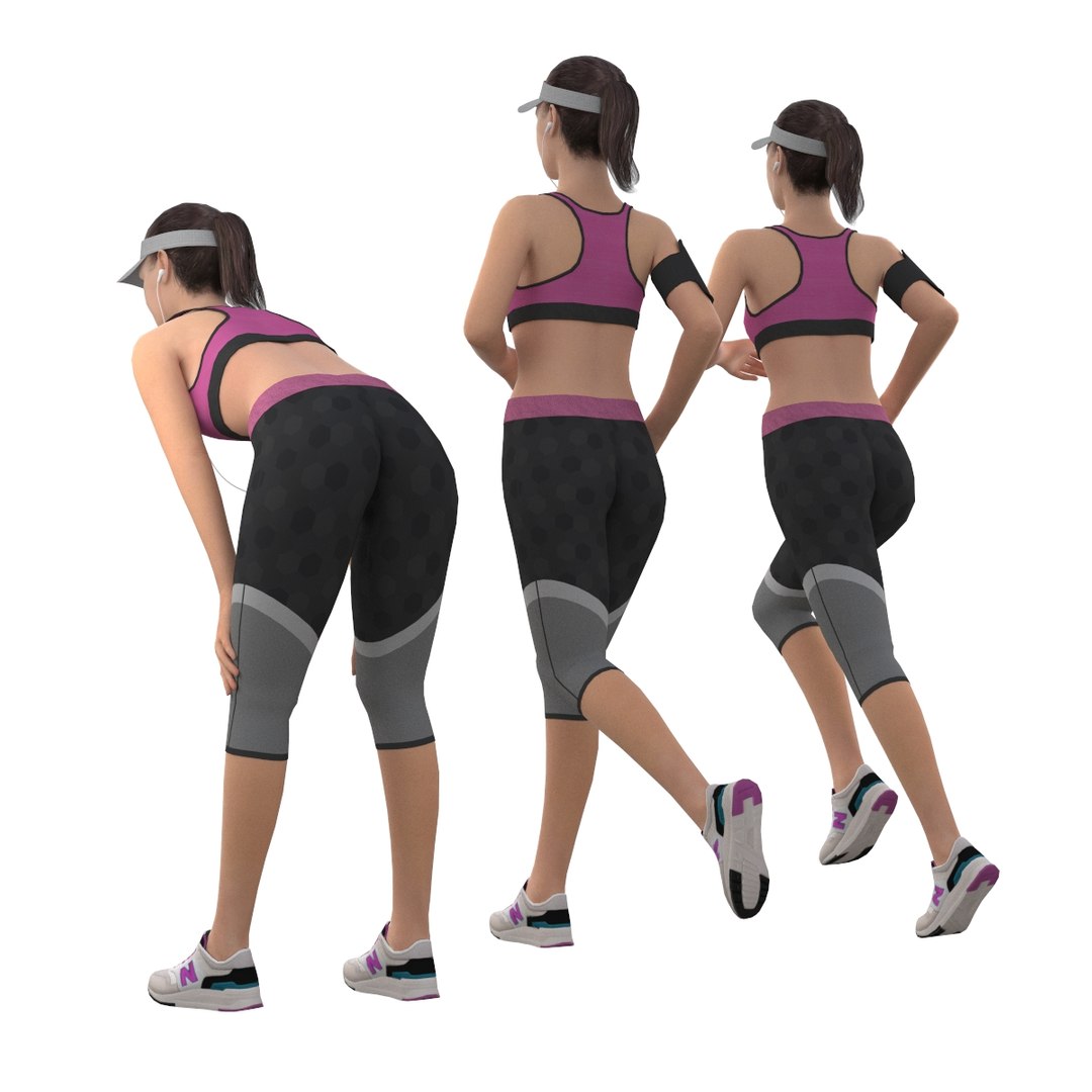 Running Jogging Girl 3D - TurboSquid 1468906