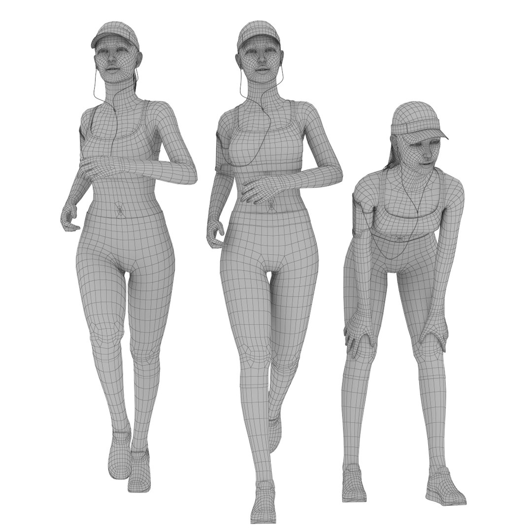 Running Jogging Girl 3D - TurboSquid 1468906