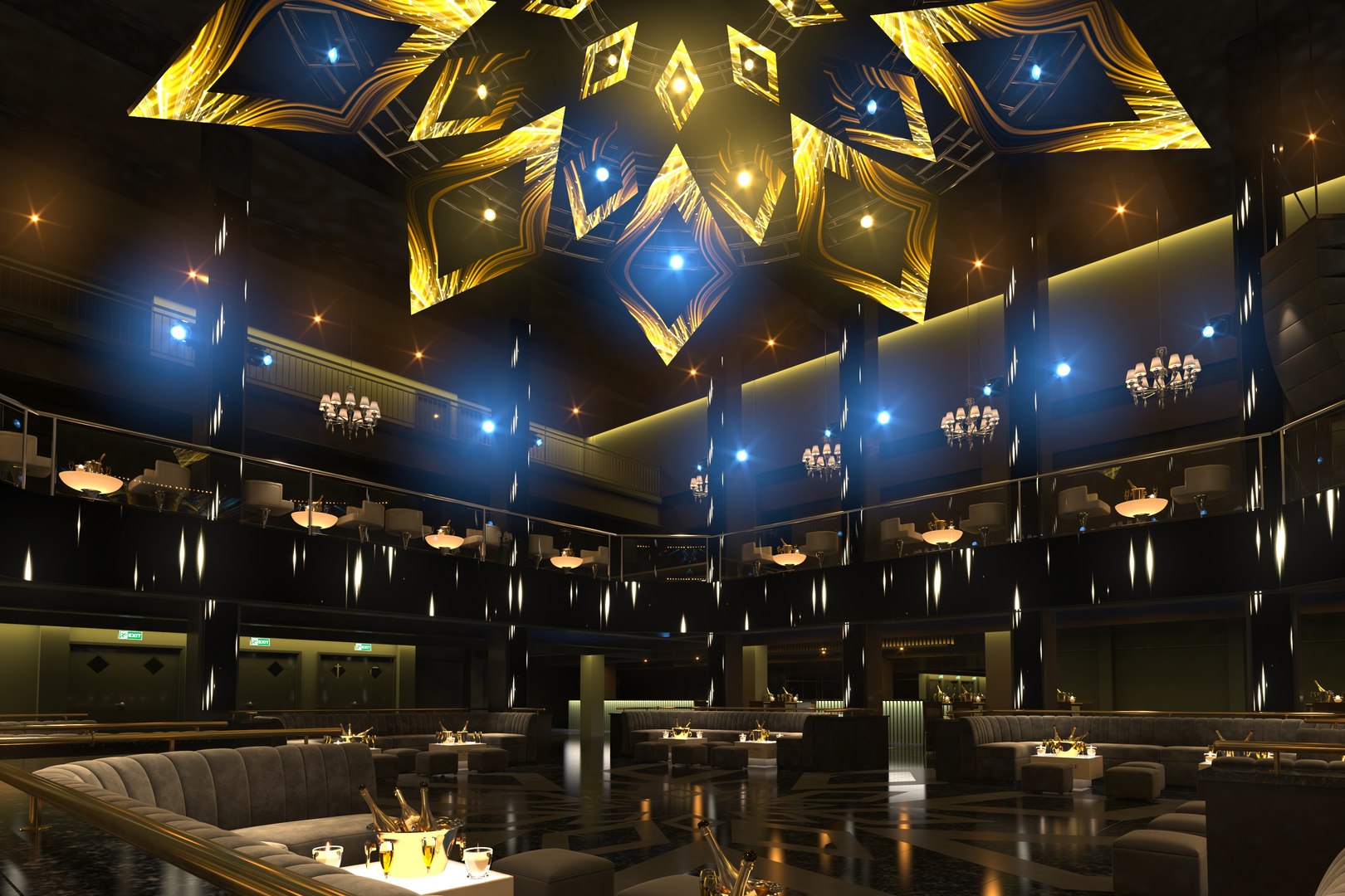 3D Scene Night Club Lounge Model - TurboSquid 1391794