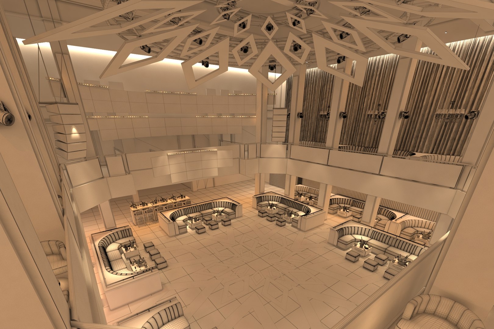 3D Scene Night Club Lounge Model - TurboSquid 1391794